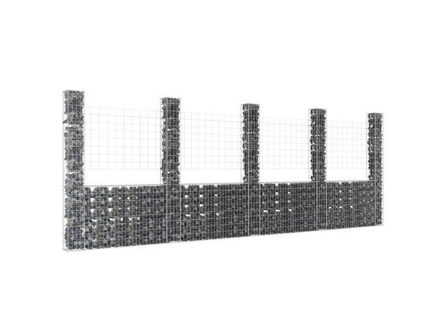 Click here for vidaXL Gabion Basket U-Shape with 5 Posts Iron Gar... prices