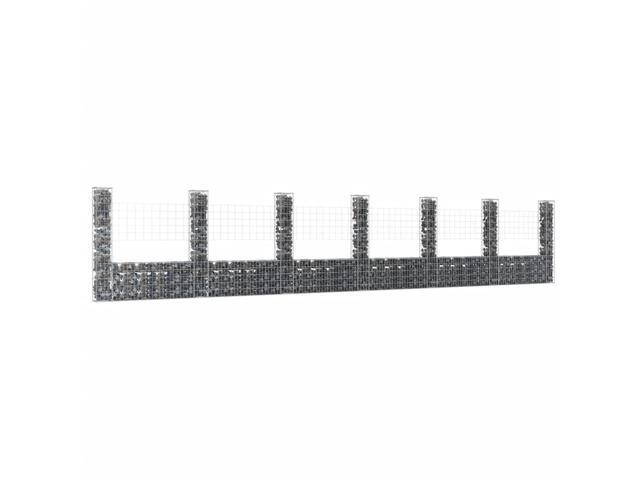 Click here for vidaXL U-shape Gabion Basket with 7 Posts Iron 291... prices