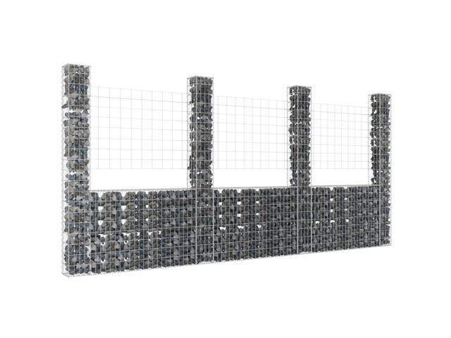 Click here for vidaXL Gabion Basket U-Shape with 4 Posts Iron Gar... prices