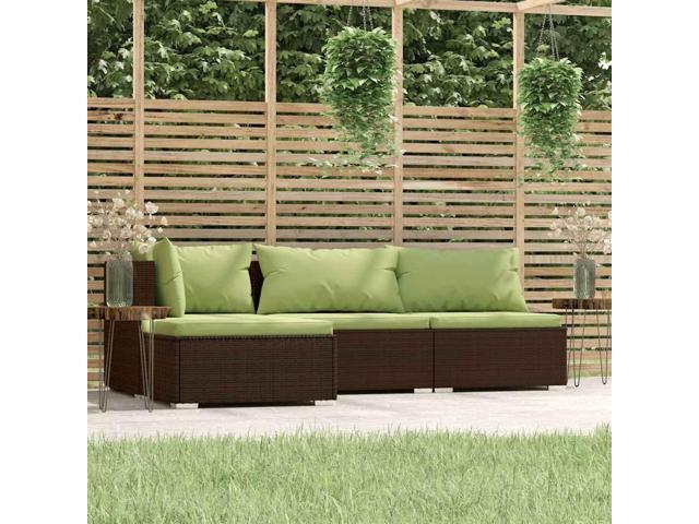 Click here for vidaXL 4 Piece Patio Lounge Set with Cushions Brow... prices