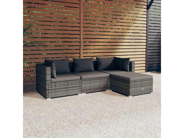 Click here for vidaXL Patio Lounge Set 4 Piece with Cushions Poly... prices