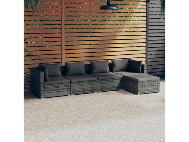 Click here for vidaXL Patio Lounge Set 5 Piece with Cushions Poly... prices