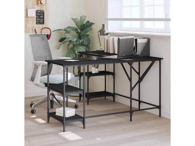 Click here for vidaXL Desk Storage L-shape Computer Table with Sh... prices