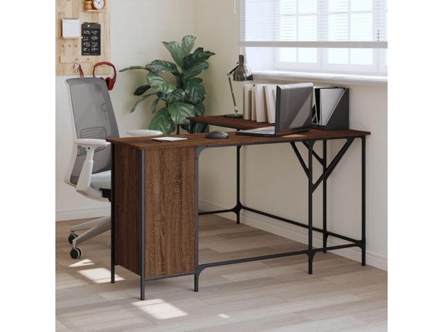 Click here for vidaXL Desk L-shape Computer Table with Shelves Br... prices