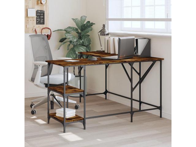 Click here for vidaXL Desk L-shape Computer Table with Shelves Sm... prices