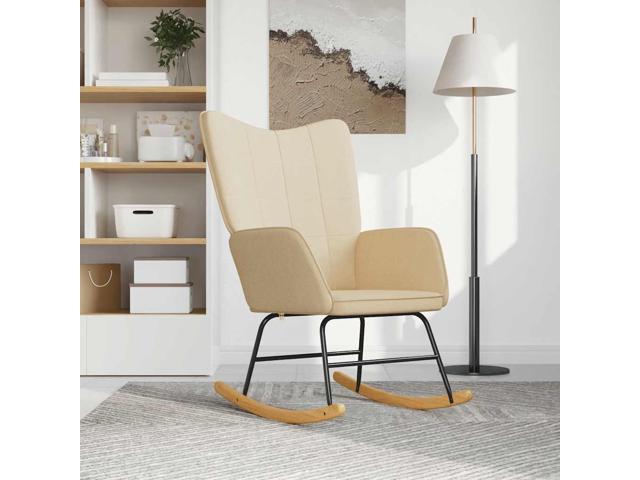 Click here for vidaXL Rocking Chair Cream 100 polyester  solid ru... prices