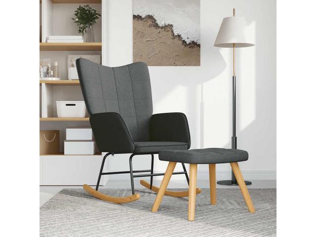 Click here for vidaXL Rocking Chair With Stool Dark Grey prices