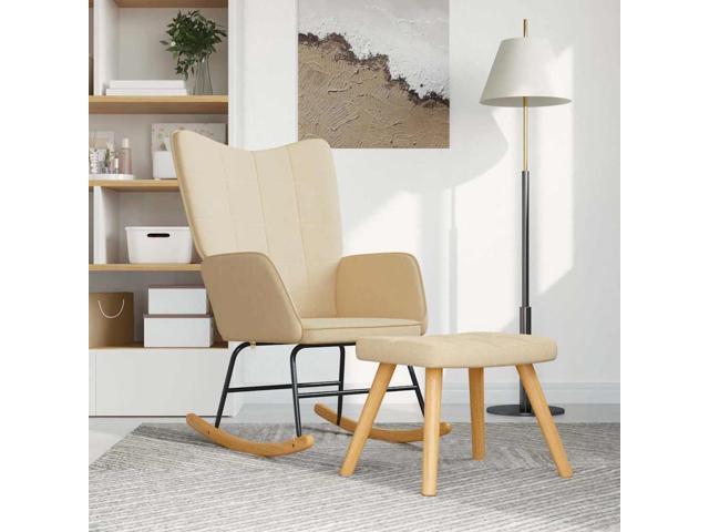 Click here for vidaXL Rocking Chair With Stool Cream prices