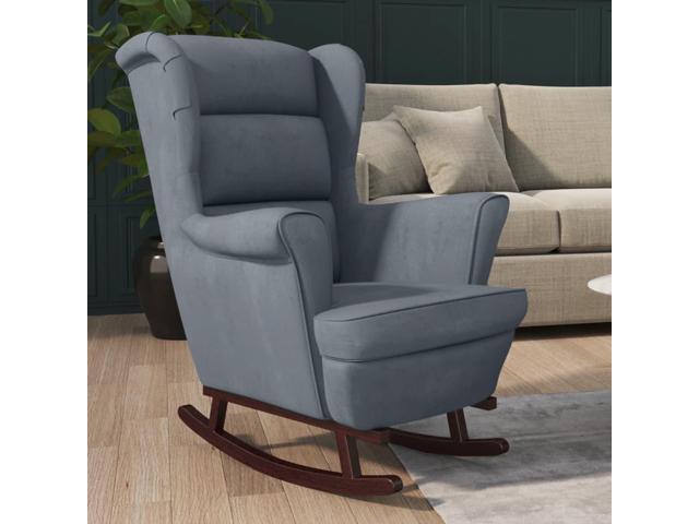 Click here for vidaXL Rocking Chair Wingback Dark Grey Velvet and... prices