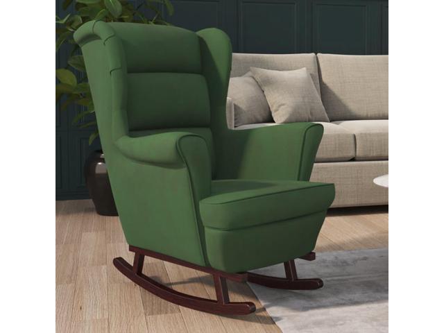 Click here for vidaXL Rocking Chair Wingback Dark Green Velvet an... prices