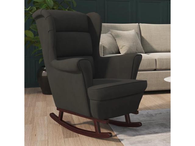 Click here for vidaXL Rocking Chair Wingback Black Velvet and Sol... prices