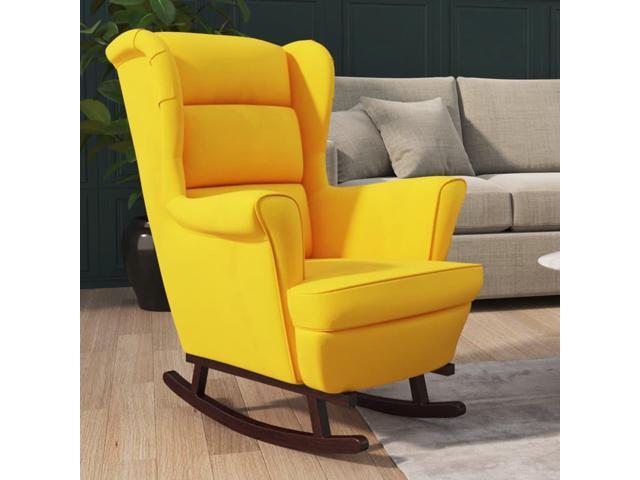 Click here for vidaXL Rocking Chair Wingback Yellow Velvet and So... prices