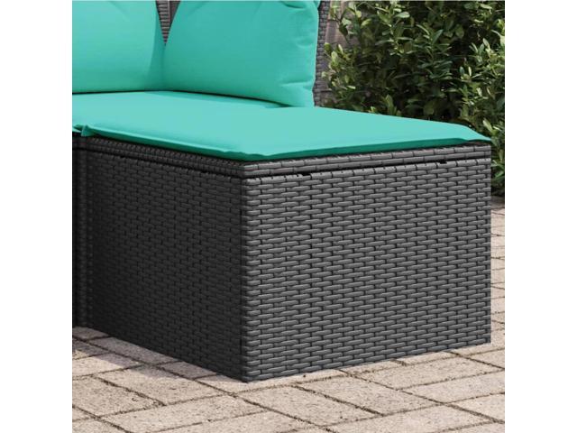 Click here for vidaXL Garden Stool Black stool  Blue cushion prices