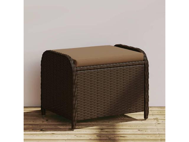 Click here for vidaXL Garden Stool Brown PE Rattan Medium Removab... prices