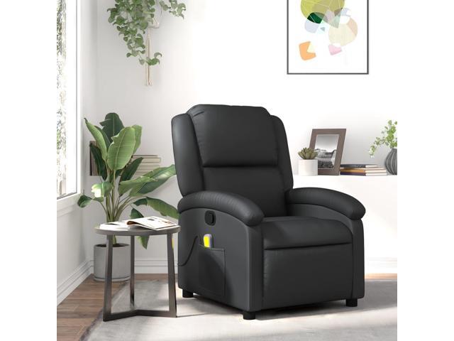 Click here for vidaXL Massage Recliner Chair Black Real leather... prices