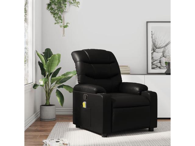 Click here for vidaXL Massage Recliner Chair Black Faux leather... prices