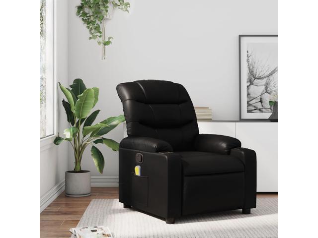 Click here for vidaXL Massage Recliner Chair Black Faux leather... prices