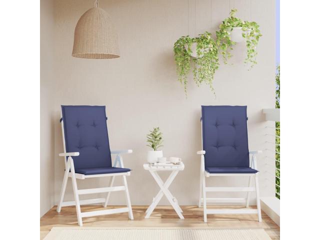 Click here for vidaXL Highback Chair Cushion Set of 2 Navy Blue 1... prices