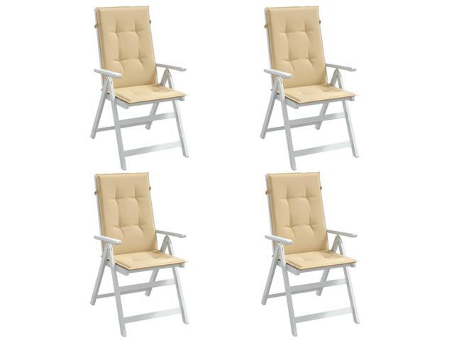 Click here for vidaXL Highback Chair Cushion Set of 4 Melange Bei... prices