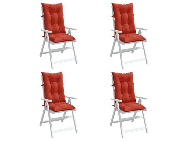 Click here for vidaXL Highback Chair Cushion Set of 4 Melange Red... prices