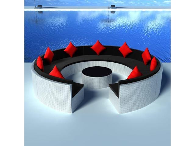 Click here for vidaXL Patio Sofa Set Set of 10 White  Black  Red prices