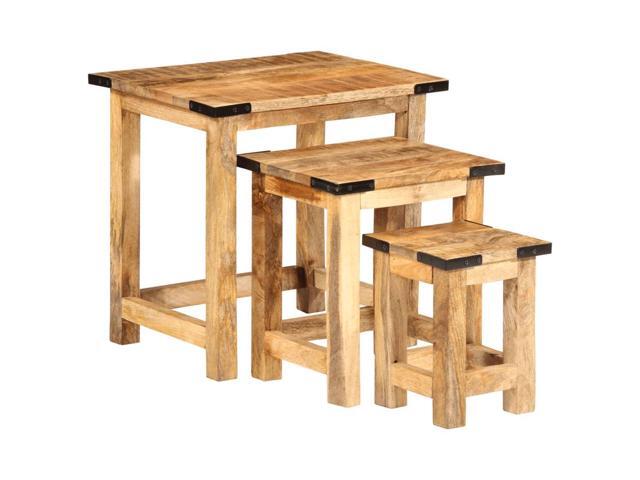 Click here for vidaXL Nesting Side Table Set of 3 Natural wood co... prices