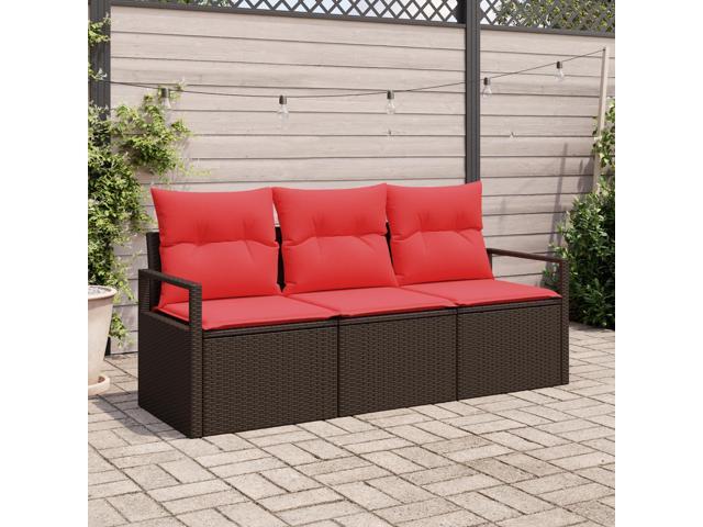 Click here for vidaXL Garden Sofa Set 3 pcs Brown Poly rattan prices