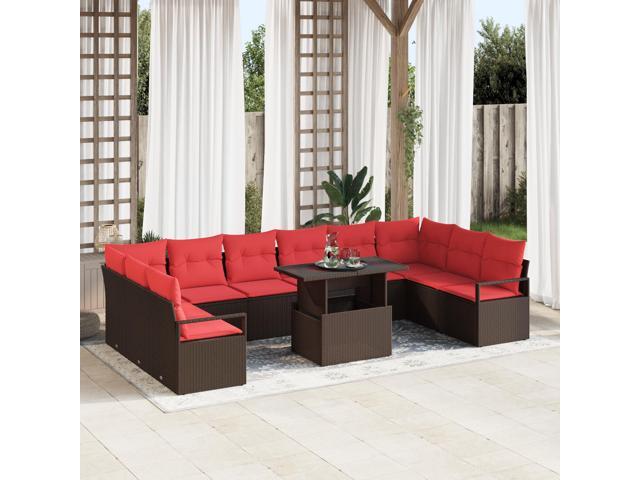 Click here for vidaXL Garden Sofa Set Manual 11 pcs Brown and red... prices