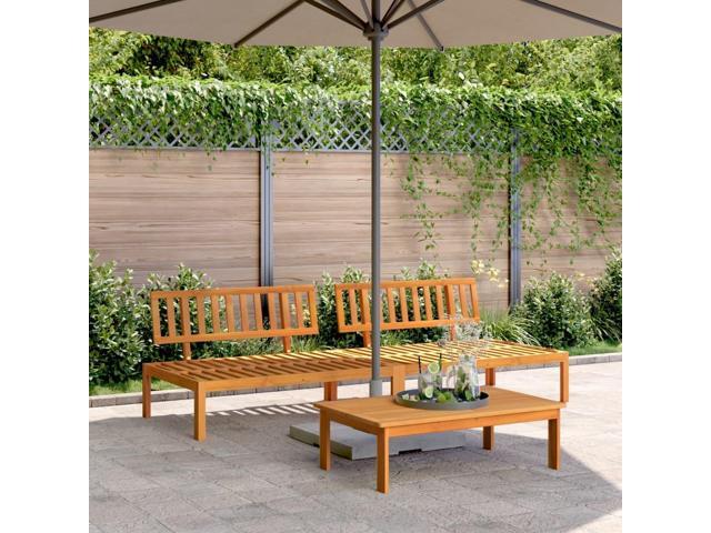 Click here for vidaXL Garden Pallet Middle Sofa Natural Wood Soli... prices