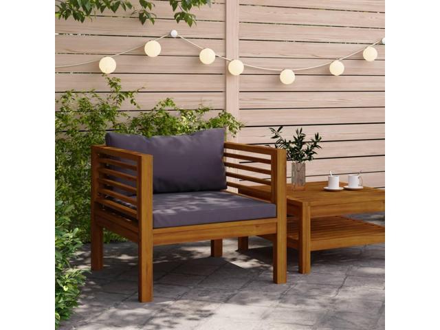 Click here for vidaXL Patio Chair with Dark Gray Cushions Solid A... prices