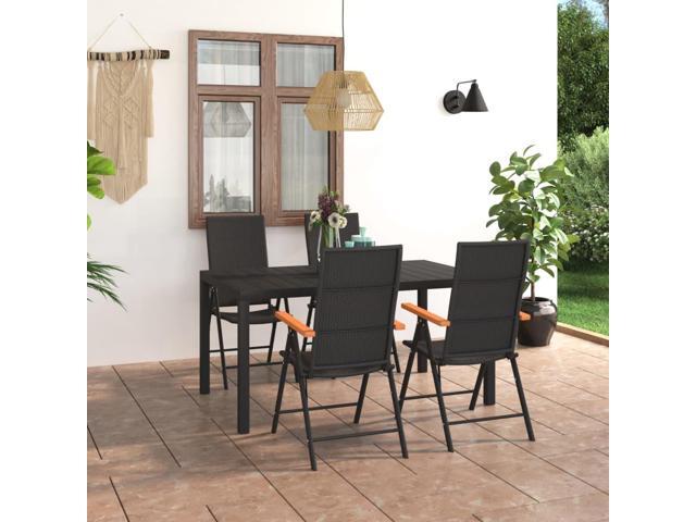 Click here for vidaXL Dining Set Black and Brown PE rattan  WPC... prices