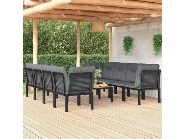 Click here for vidaXL Garden Lounge Set Black and Grey prices