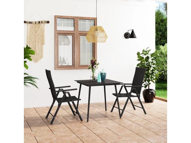Click here for vidaXL Dining Set Black PE Rattan Standard Adjusta... prices