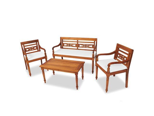 Click here for vidaXL Patio Furniture Set Set of 4 Brown Teak Woo... prices