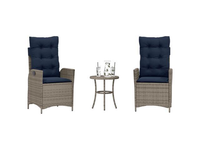 Click here for vidaXL Bistro Set Grey PE rattan Compact Removable... prices