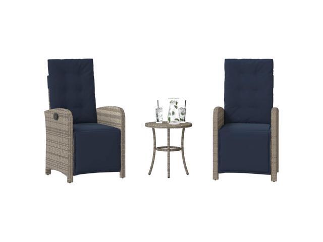 Click here for vidaXL Bistro Set Grey PE rattan Standard size for... prices