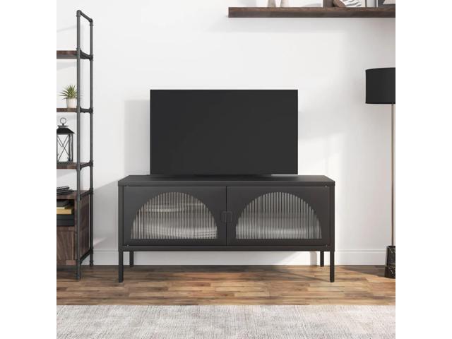 Click here for vidaXL TV Cabinet Black Powder-coated Steel Medium... prices