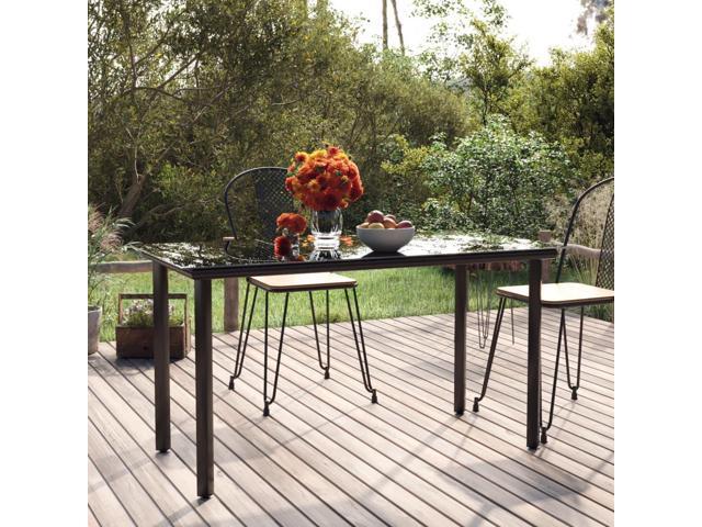Click here for vidaXL Dining Table Black Powder-coated steel  tem... prices