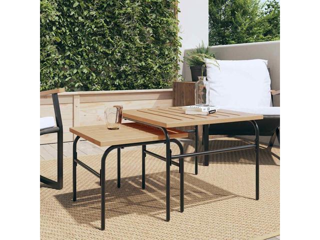 Click here for vidaXL Garden Nest Of Coffee Table Set of 2 Brown... prices