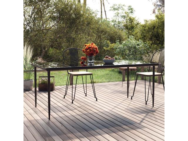 Click here for vidaXL Dining Table Black Powder-coated steel Larg... prices
