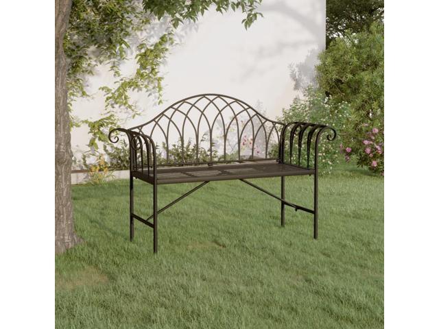 Click here for vidaXL Garden Bench Black Steel Standard Durable G... prices