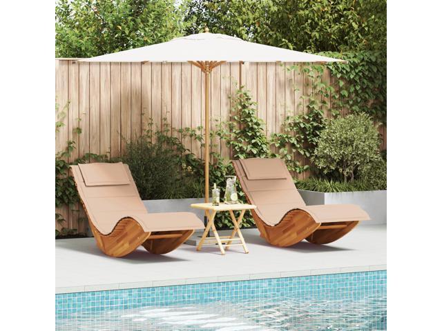Click here for vidaXL Sun Lounger 2 pcs Brown 60 x 154 x 74cm Sol... prices