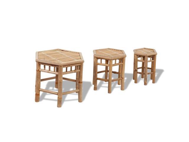 Click here for vidaXL Garden Stool Set of 3 Natural Bamboo Small... prices