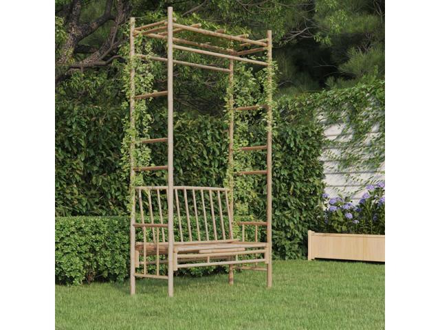 Click here for vidaXL Garden Bench With Pergola natural bamboo Ba... prices