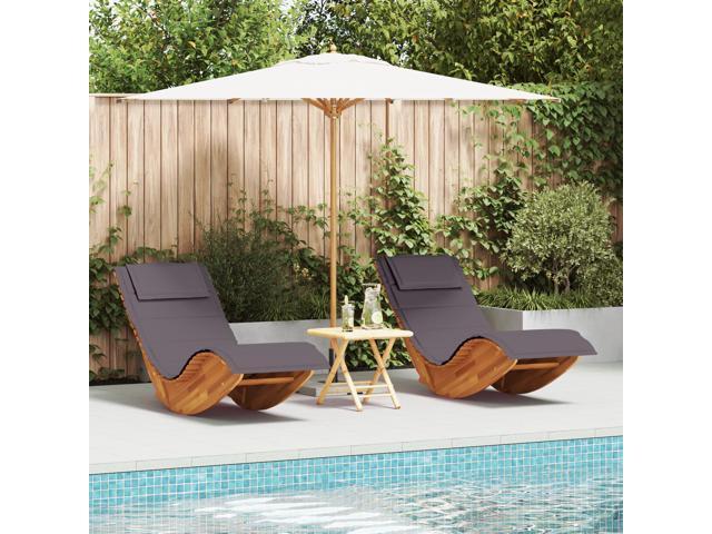 Click here for vidaXL Sun Lounger 2 pcs Brown 60 x 154 x 74cm Sol... prices