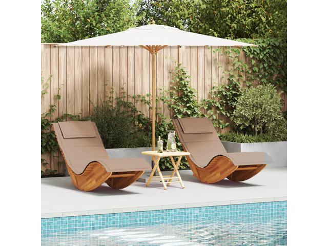 Click here for vidaXL Sun Lounger 2 pcs Brown 60 x 154 x 74cm Sol... prices