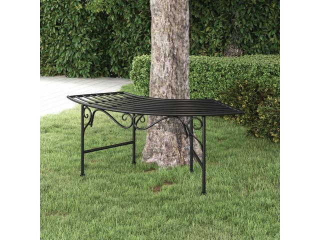 Click here for vidaXL Tree Bench Black Steel Medium Durable Circu... prices