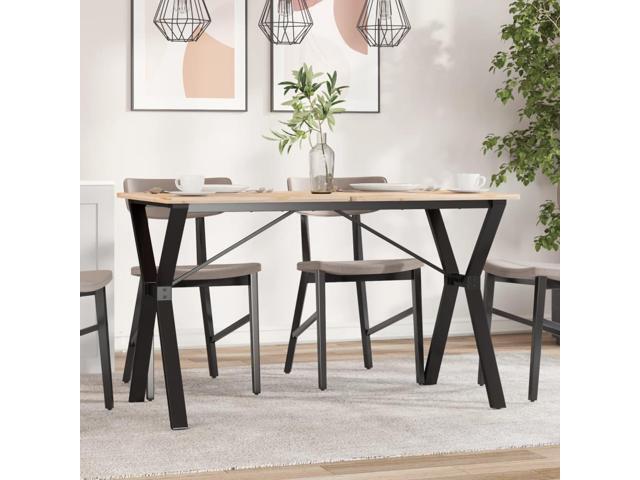 Click here for vidaXL Dining Table Leg Black Powder-Coated Steel... prices