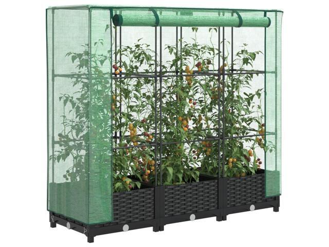 Click here for vidaXL Large Rectangular Raised Bed Black Polyprop... prices