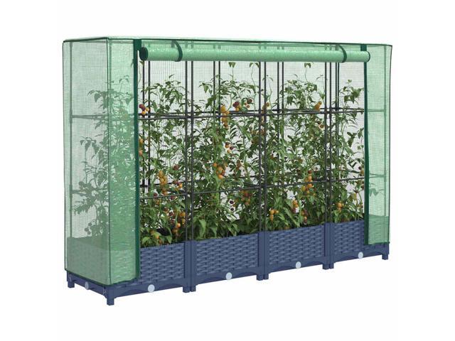 Click here for vidaXL Raised Bed Blue grey PP (polypropylene) 63.... prices